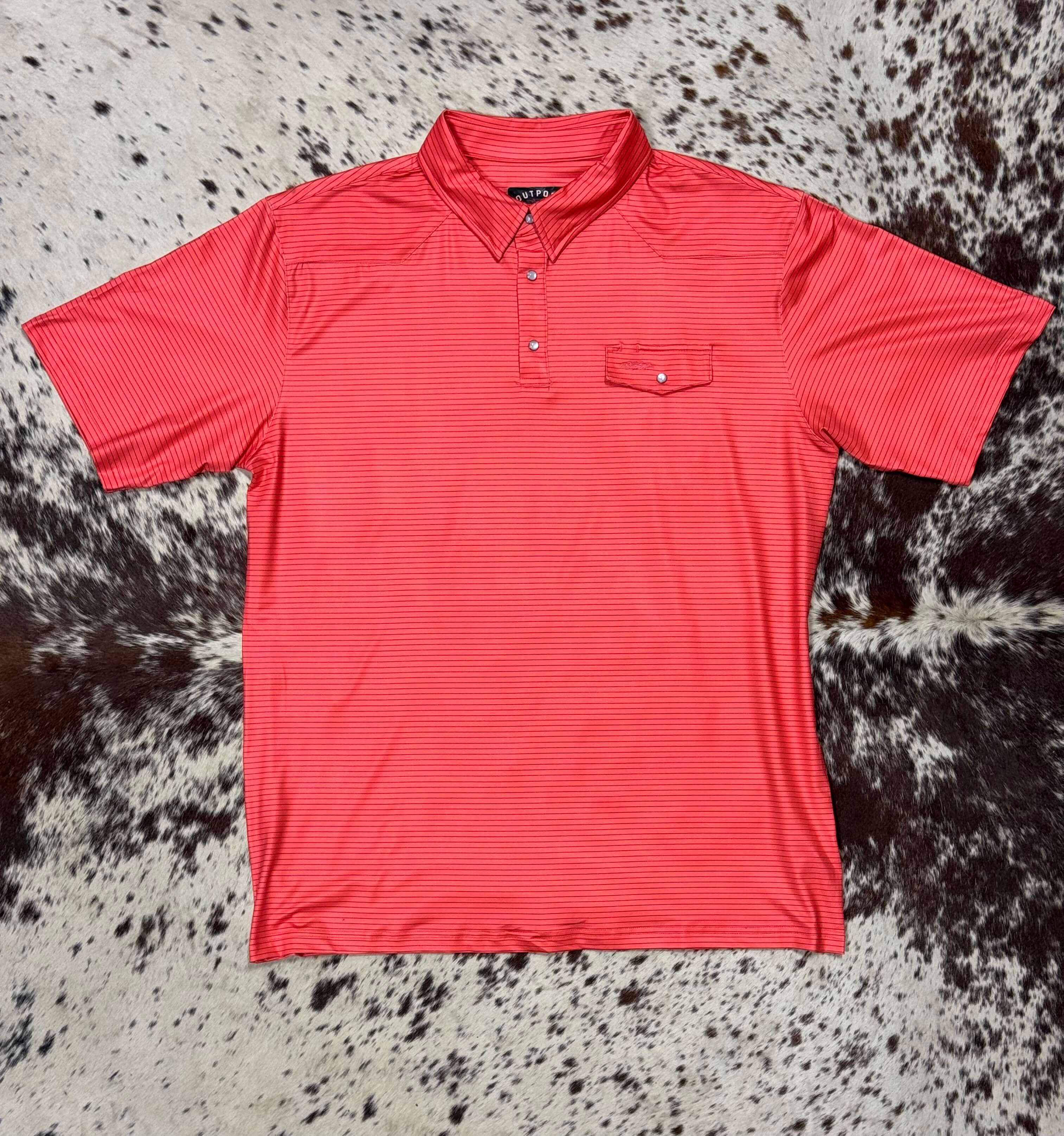 Outpost Performance Coral Stripe Polo Shirt – Outpost Western Store