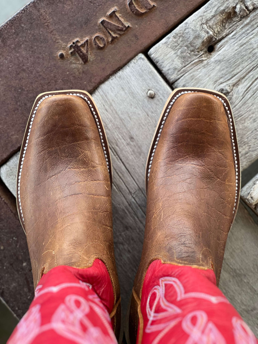 Olathe Boot Co. | Natural Brahma Bison O Toe Tall Top Boot – Outpost ...