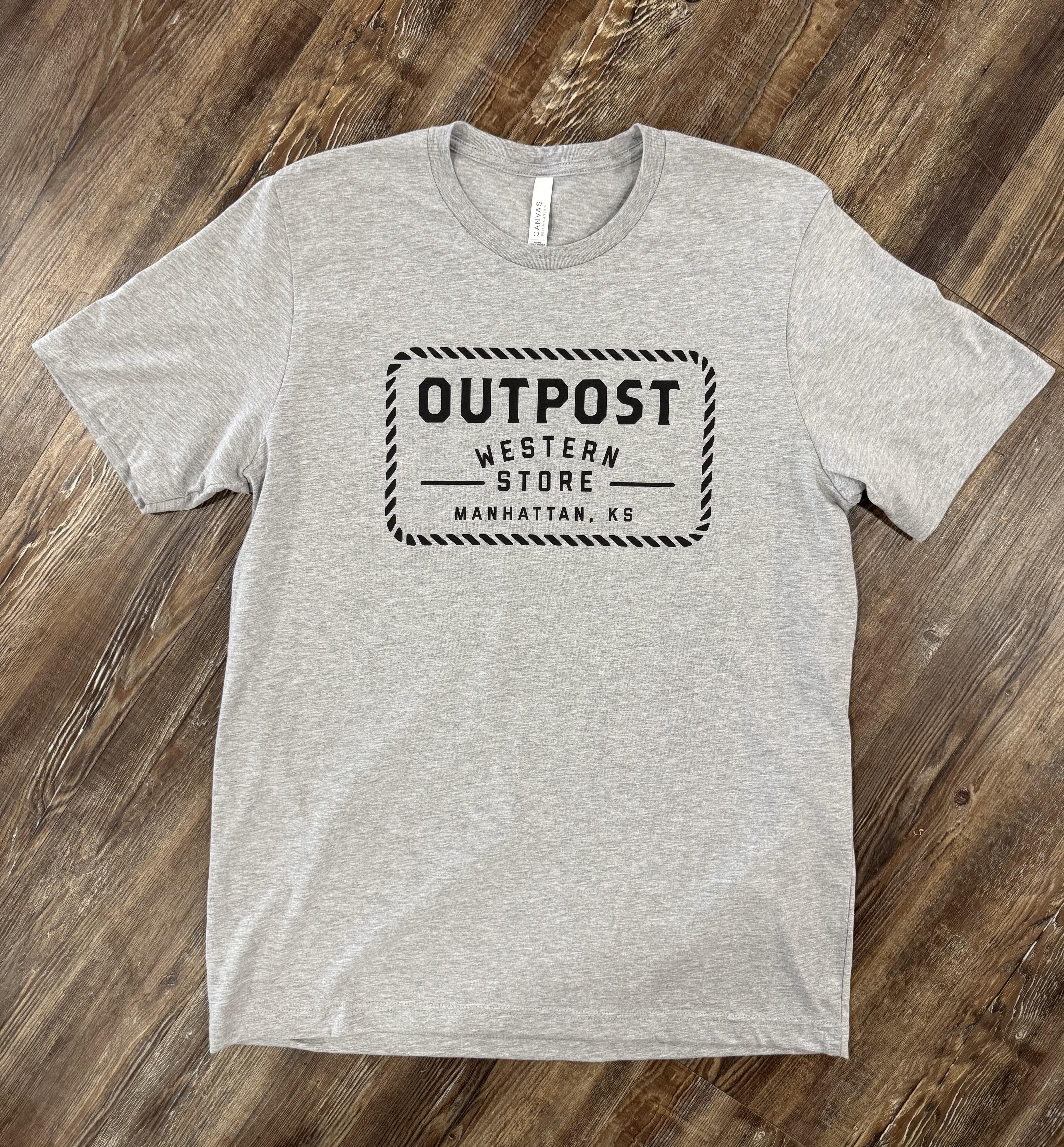 Outpost Logo Grey T-shirt – Outpost Western Store