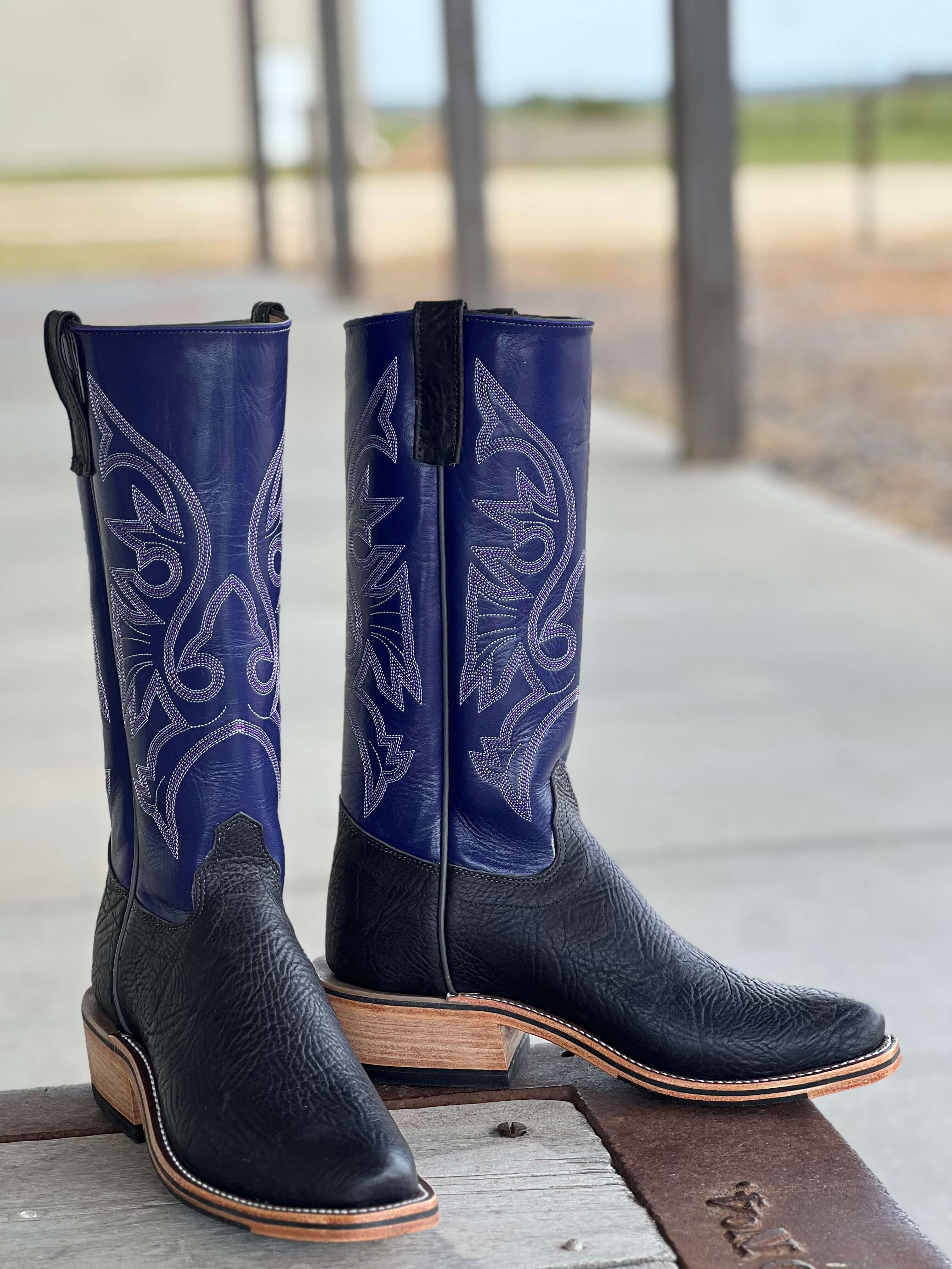 Olathe Boot Co. | Black Oiled Shoulder KS Toe Boot – Outpost Western Store